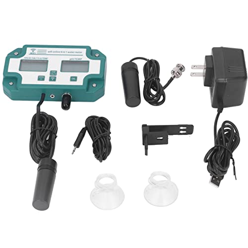 6 in 1 Multifunctional Water Quality Meter WiFi Connection PH TDS EC SG Salt Temperature Tester for Aquarium(US Plug)