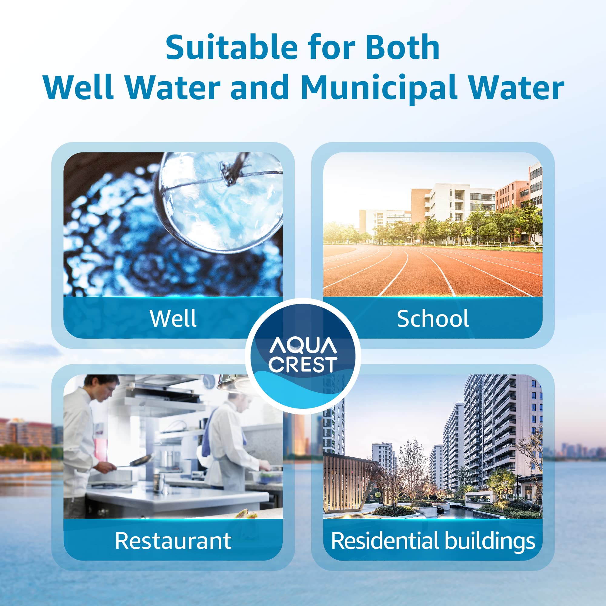 AQUACREST FXHTC Water Filter, Whole House Water Filter, Well Water Filter, Replacement for GE® FXHTC, GXWH40L, American Plumber W10-PR, Culligan® RFC-BBSA, W10-BC, Carbon Filters, 5 Micron, Pack of 3