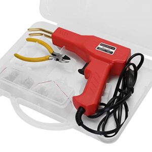 plastic welding kit,leepesx plastic welder kit, hot stapler, plastic repair welder kit for bumper repair,welding gun,include 4 types hot wave flat staples (red) (50w-110v, red)