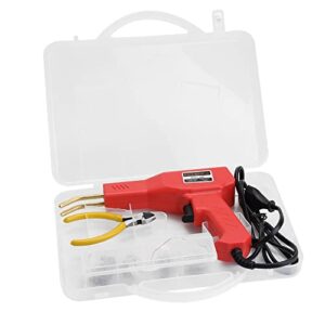 Plastic Welding Kit,Leepesx Plastic Welder Kit, Hot Stapler, Plastic Repair Welder Kit for Bumper Repair,Welding Gun,Include 4 Types Hot Wave Flat Staples (Red) (50W-110V, RED)