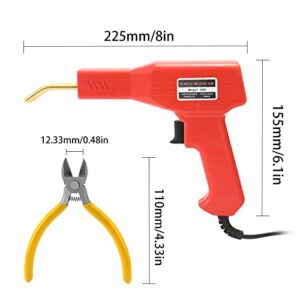 Plastic Welding Kit,Leepesx Plastic Welder Kit, Hot Stapler, Plastic Repair Welder Kit for Bumper Repair,Welding Gun,Include 4 Types Hot Wave Flat Staples (Red) (50W-110V, RED)