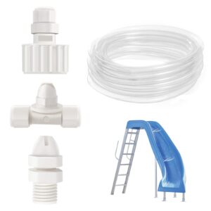 pool slide water tubing kit, spray hose kit/parts for inground pool slide, swimming pool slide water sprayer