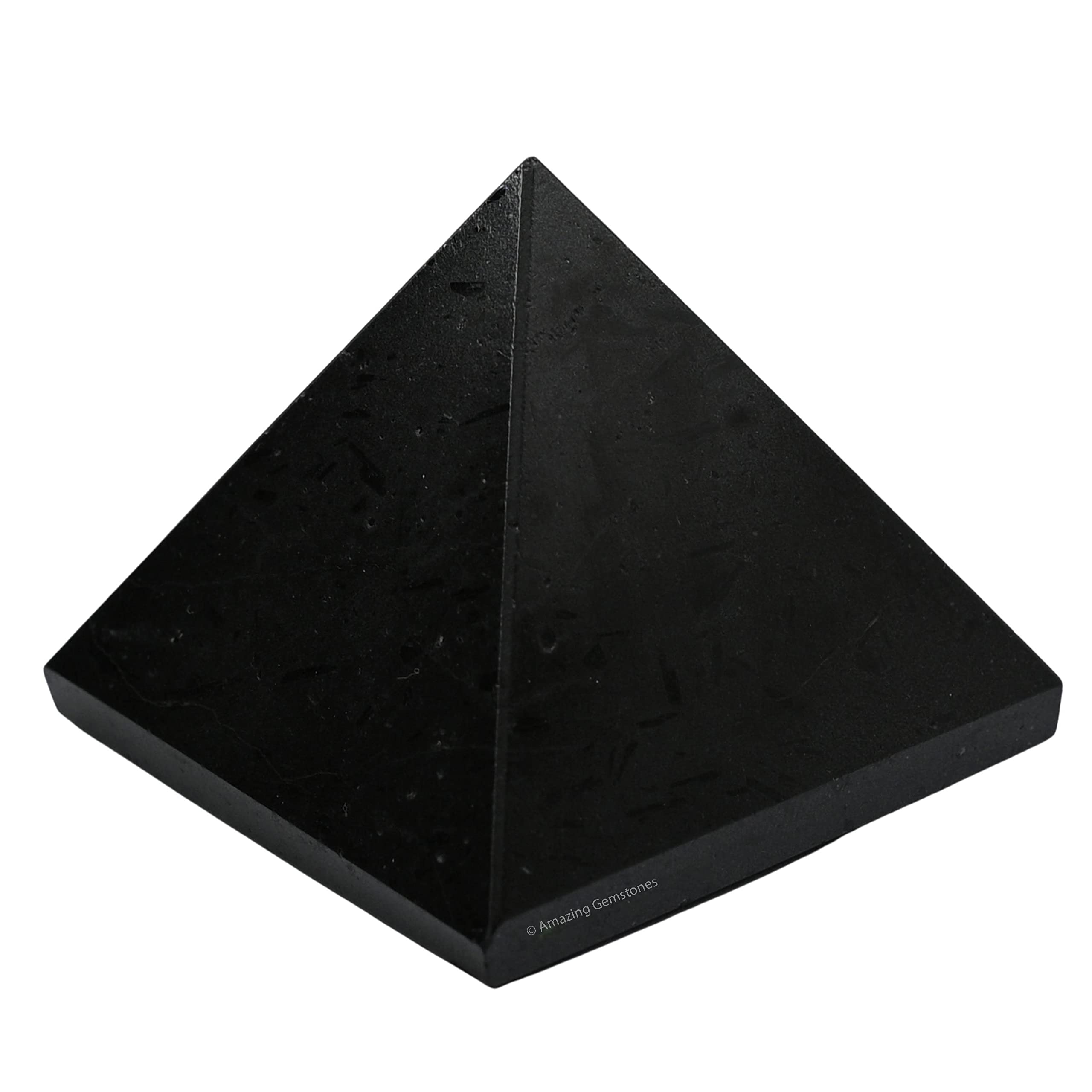 Black Tourmaline Pyramid Crystal Healing Stones - 2" Great Pyramid Figurine of Natural Stone Pyramid for Meditation, Reiki, Chakra Balancing and Crystal Pyramids Grid