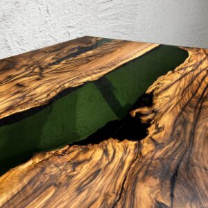 35" x 78" Epoxy Dining Table | Epoxy Resin Table | Live Edge River Table | Emerald Green Epoxy River Table | Green Epoxy Table | Walnut Table