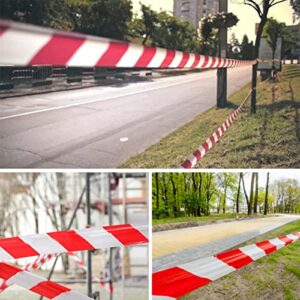 VICMORE High Visibility Red White Stripe Caution Tape 3" x 300' Roll for Safety & Warning Durable & Eye-Catching Barrier Tape for Construction, Hazards, and Events Easily Spotted Hazard Tape