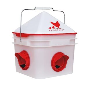 RentACoop Chick2Chicken 10lb Feeder & 2 Gal Waterer Set with Gravity Feed Refill & Auto-Fill Cups - BPA-Free Food & Water Buckets for Up to 20 Chicks or 12 Adult Chickens