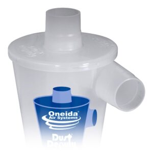 Oneida Air Systems Dust Deputy Deluxe Cyclone Separator Kit with Caster Mounts and Clear Collapse-Proof Bucket for Wet/Dry Shop Vacuums (DD Deluxe 5-Gal)