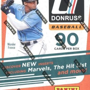 2022 Donruss Baseball MASSIVE EXCLUSIVE Factory Sealed Blaster Box with 90 Cards! Look for Rookies & Autos of Wander Franco Plus Exclusive Purple & Rapture PARALLELS! WOWZZER!