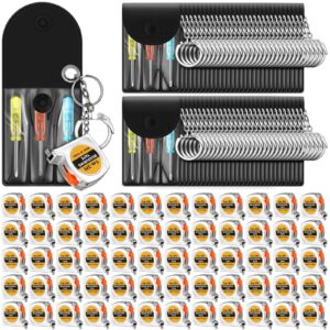 jutom mini screwdriver keychain tape measure keychains set retractable keychain tape measure mini screwdrivers in portable pouch keychain for tool birthday party gifts favor (24 pcs)