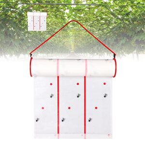 giant fly traps sticky fly trap roll 30 feet max strength fly catcher, non toxic, poisonous bug insect sticky flies and other bugs, indoors & outdoors 1pcs, white