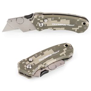 olympia tools 33-209 design folding utility knife, digital camo