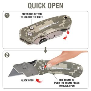 Olympia Tools 33-209 Design Folding Utility Knife, Digital Camo