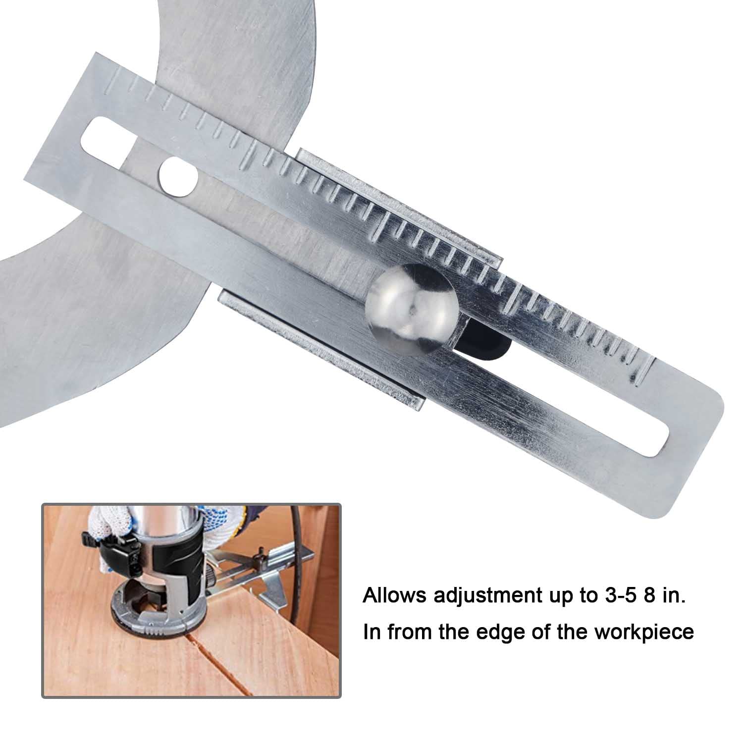 PR102 Palm Router Edge Guide for Bosch GKF125CE, PR10E and PR20EVS Palm Routers’ PR001 and PR101 Fixed Bases - Included Mounting Hardware, Allows Adjustment up to 3-5 8 in.