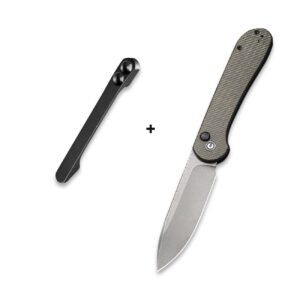 civivi button lock elementum bundled titanium pocket clip, great edc knife set