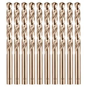 cobalt drill bit set, m35 twist hss drill bits straight shank, 2mm high speed steel drill bits for drilling in hard metal, stainless steel, cast iron (8mm)