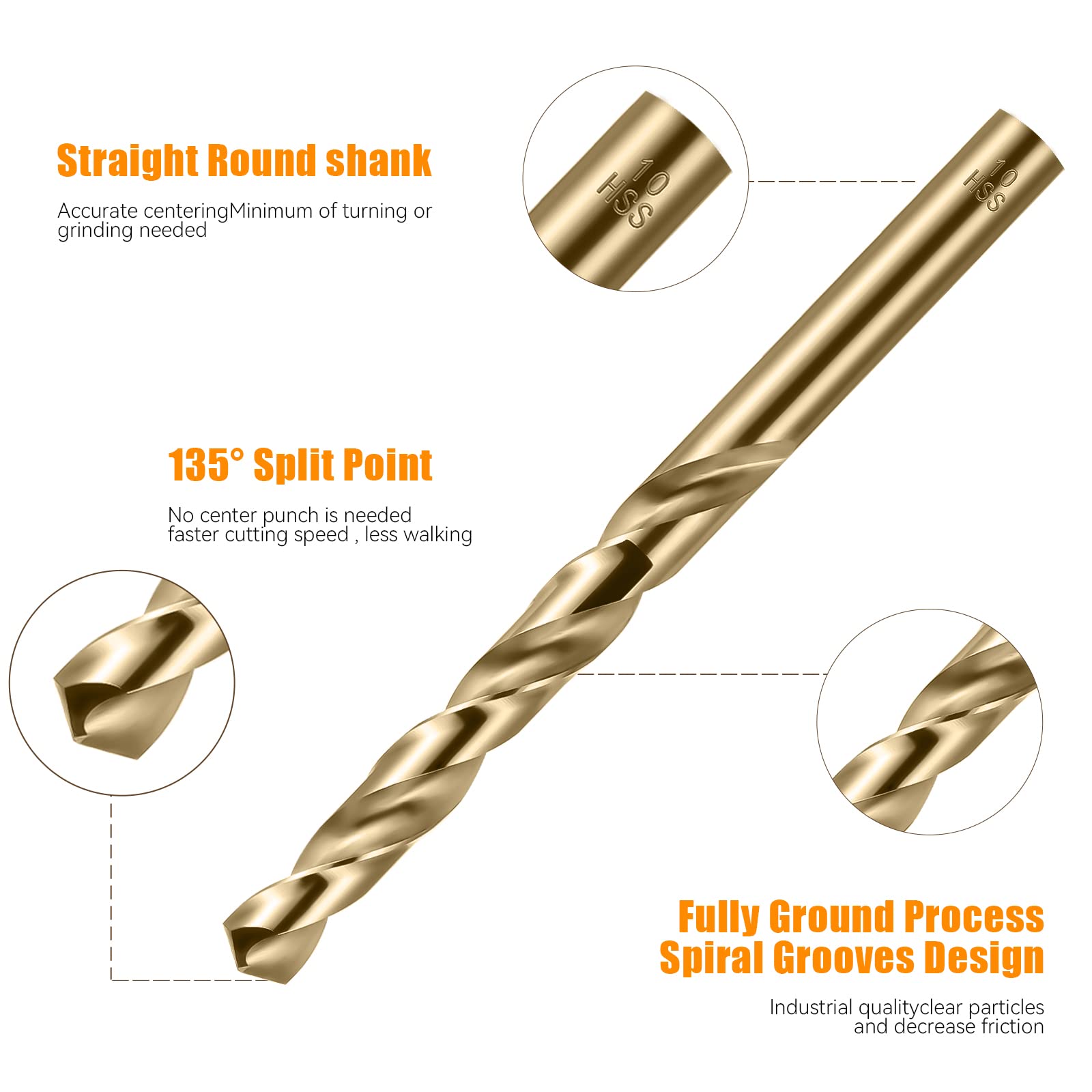 Cobalt Drill Bit Set, M35 Twist HSS Drill Bits Straight Shank, 2mm High Speed Steel Drill Bits for Drilling in Hard Metal, Stainless Steel, Cast Iron (8mm)