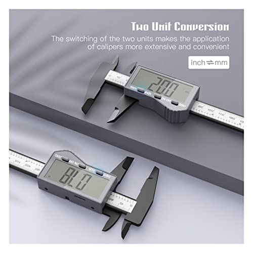 Digital Caliper, 0-6" Calipers Measuring Tool - Electronic Micrometer Caliper with Large LCD Screen, Auto-Off Feature, Inch and Millimeter Conversion