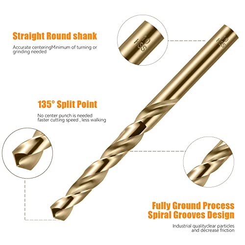 1mm Cobalt Drill Bit Set, M35 Twist HSS Drill Bits Straight Shank, 1mm High Speed Steel Drill Bits for Drilling in Hard Metal, Stainless Steel, Cast Iron