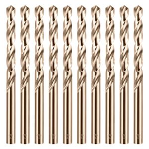 cobalt drill bit set, m35 twist hss drill bits straight shank, 2mm high speed steel drill bits for drilling in hard metal, stainless steel, cast iron (7mm)