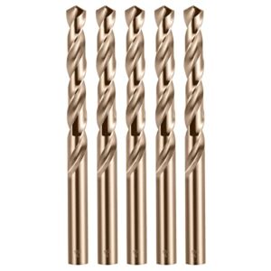 cobalt drill bit set, m35 twist hss drill bits straight shank, 2mm high speed steel drill bits for drilling in hard metal, stainless steel, cast iron (9mm)