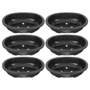 doitool 6pcs plastic succulent pots oval cactus planter pot flower pot seedling nursery transplanting planter with drainage holes for garden home balcony decor