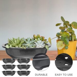 DOITOOL 6pcs Plastic Succulent Pots Oval Cactus Planter Pot Flower Pot Seedling Nursery Transplanting Planter with Drainage Holes for Garden Home Balcony Decor