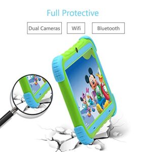 Wainyok Kids Tablet, 7 inch Eye Protection IPS Screen, 2GB 16GB WiFi Tab, Dual Camera, Bluetooth & Kids-Proof Case Android11 Tablet