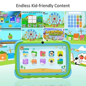 Wainyok Kids Tablet, 7 inch Eye Protection IPS Screen, 2GB 16GB WiFi Tab, Dual Camera, Bluetooth & Kids-Proof Case Android11 Tablet