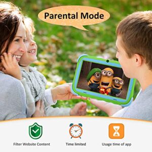 Wainyok Kids Tablet, 7 inch Eye Protection IPS Screen, 2GB 16GB WiFi Tab, Dual Camera, Bluetooth & Kids-Proof Case Android11 Tablet