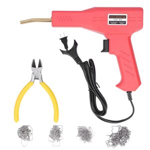 50w hot staple welder gun, plastic welding machine car bumper repair kit with plier, flat/outside corner/inside corner/staples, welding repairing machine for repairing bumpers(#1)