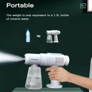 KONBANZE Handheld Nano Machine Fogger Machine，Electrostatic Sprayer，Sanitizer Spray Machine with Blue Light，Electrostatic Nano Atomizer Sprayer & Cordless Nano Steam for Home Office Garden ues (Gray)