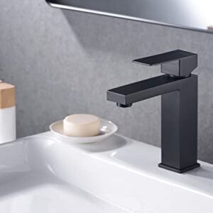 Black Bathroom Faucet ARCORA Matte Black Faucet for Bathroom Sink Modern Single Hole Bathroom Faucet with cUPC Supply Lines and Pop Up Drain