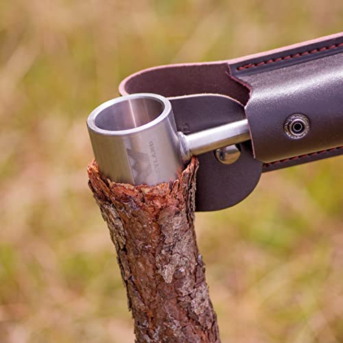 WEYLAND 1 1/2 Inch Bushcraft Settlers Tool - Survival Bushcraft Hand Auger Wrench - Bushcraft Gear and Equipment Scotch Eye Wood Drill Peg and Manual Hole Maker Multitool for Camping and Bushcrafting