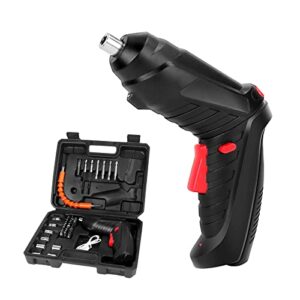 azfunn electric screwdriver kit with pivoting handle, rechargeable 4.2v cordless drill set power tools with 46 pieces screwdriver bits, 3.5nm screw gun, led light, flexible shaft