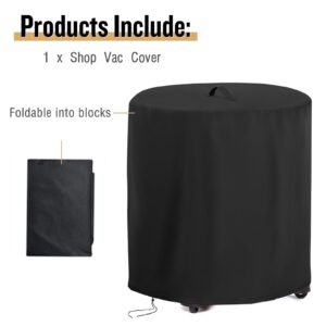 Kingling Cover for Shop Vac, Wet and Dry Shop Vacuum Cleaners Dust Cover Protection for 12-16 Gallon Shop Wet Dry Vacuums Black - 24''D x 26.5''H