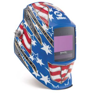 miller 289759 digital elite welding helmet with clearlight 2.0 lens, stars and stripes iii