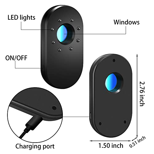 LUPAPA Camera Detector, Anti-Sneak Photo and Anti-Monitoring, for Hotel Bathroom, Scan Camera, Black