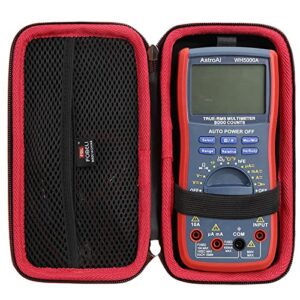 fblfobeli storage carrying case compatible with astroai digital multimeter trms 6000 counts volt meter ohmmeter auto-ranging tester, hard eva travel bag (case only)