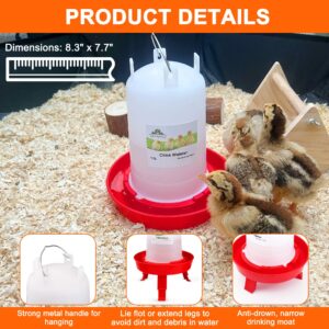 ZenxyHoC 1L Chick Feeder and 1.5L Chick Waterer Kit with 3 Adjustable Heights Combo for Baby Chicken Duck Brooder