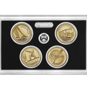 2022 S American Innovation Reverse Proof 22GC 4 Coin Set $1 US Mint Proof