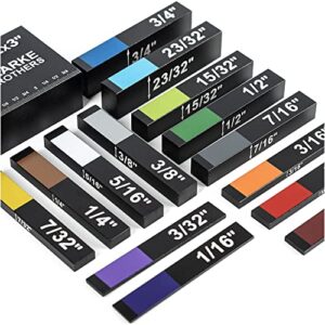 clarke brothers setup blocks – 15-pcs height gauge block set with 2 carpenter pencils – assorted color setup bars – professional set up block set for woodworking, carpentry, drilling, diy