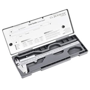 Clockwise Tools Vernier Caliper, DVLR-0605D 0-6 Inch/150 mm, Inch/Metric Conversion, Stainless Steel