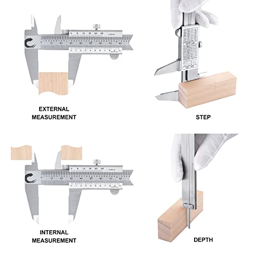 Clockwise Tools Vernier Caliper, DVLR-0605D 0-6 Inch/150 mm, Inch/Metric Conversion, Stainless Steel