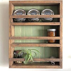 Mansfield Cabinet No. 104 - Solid Wood Spice Rack Cabinet Aged Barrel/Farmhouse Red