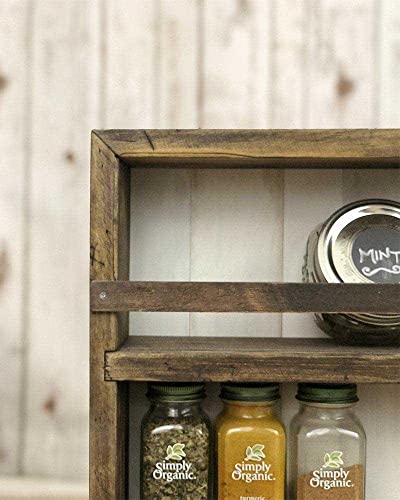 Mansfield Cabinet No. 104 - Solid Wood Spice Rack Cabinet Aged Barrel/Farmhouse Red