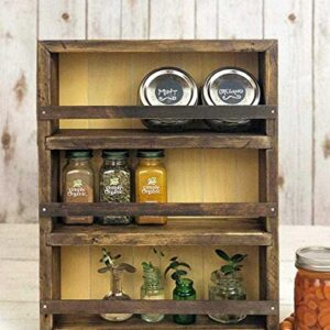 Mansfield Cabinet No. 104 - Solid Wood Spice Rack Cabinet Aged Barrel/Farmhouse Red