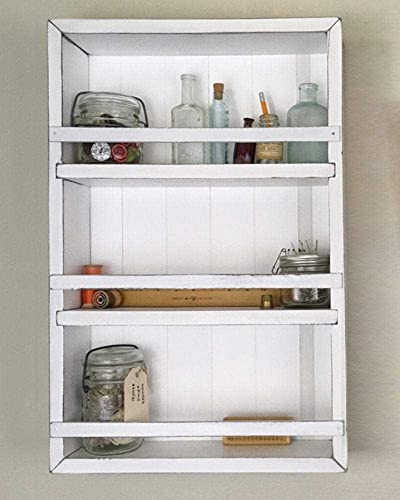 Mansfield Cabinet No. 102 - Solid Wood Spice Rack Cabinet White Wash/Mustard Yellow