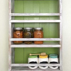 Mansfield Cabinet No. 102 - Solid Wood Spice Rack Cabinet White Wash/Mustard Yellow