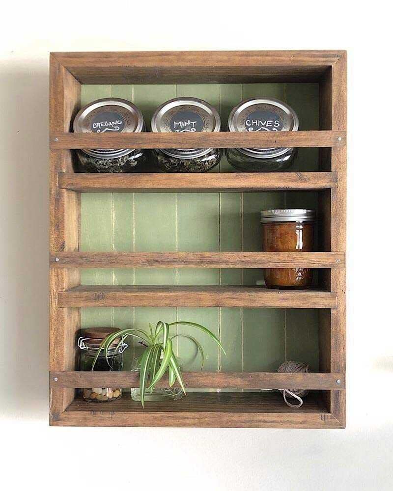 Mansfield Cabinet No. 104 - Solid Wood Spice Rack Cabinet Early American/Farmhouse Red