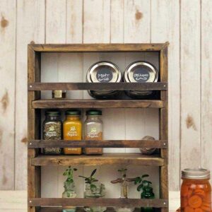 Mansfield Cabinet No. 104 - Solid Wood Spice Rack Cabinet Early American/Farmhouse Red